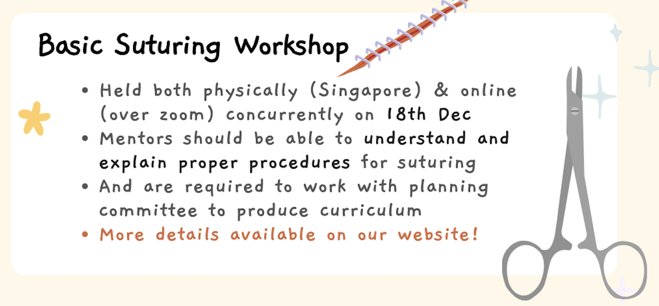 2021 Basic suturing workshop – Mentors – Singapore Medical Society of ...